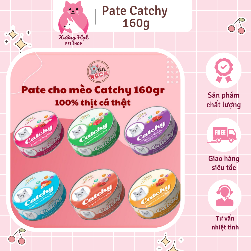 Pate cho mèo 5plus CATCHY, Pate dinh dưỡng cho mèo nhiều vị CATCHY ...