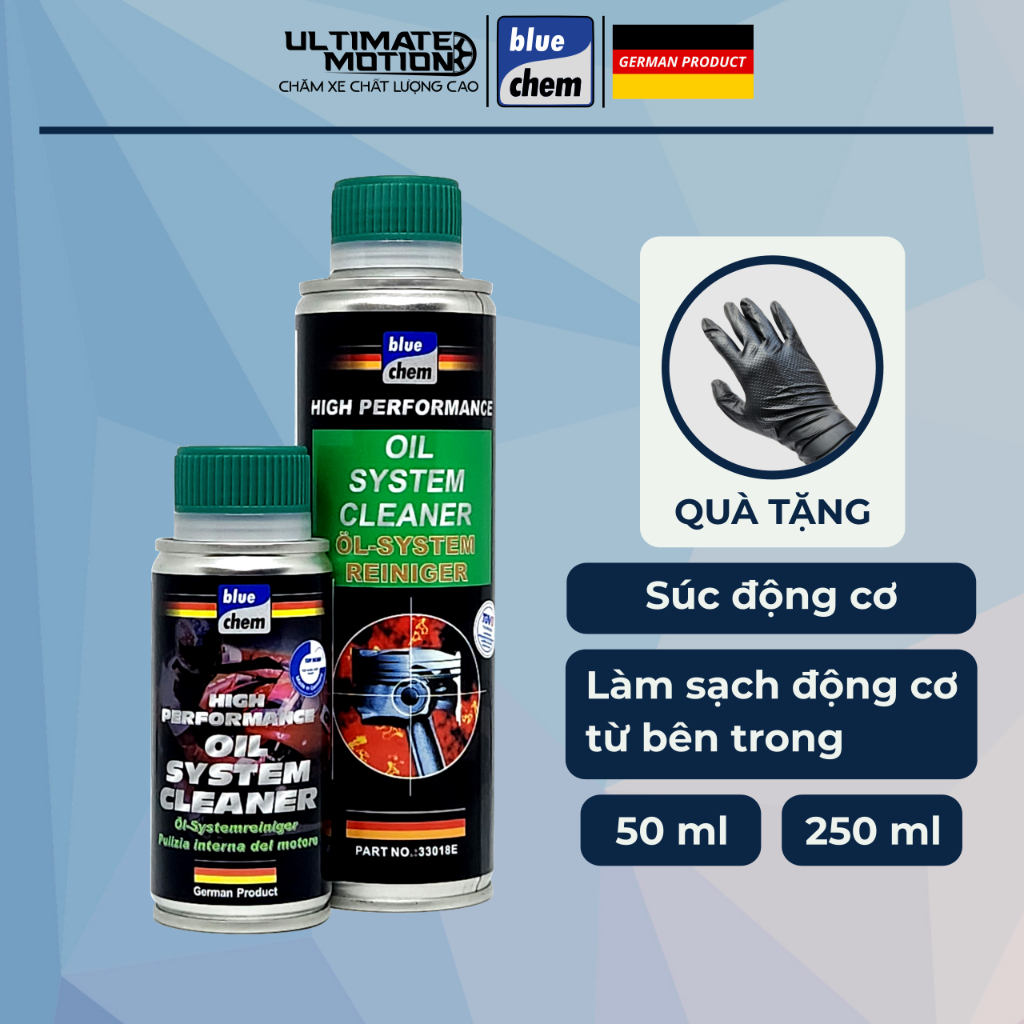 Súc động cơ Bluechem oil system cleaner 50ml và 250ml làm sạch động cơ ...