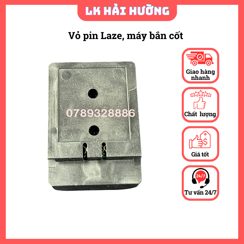 Vỏ mạch pin máy laze, máy bắn cốt, loại gài 2 cell pin Lion có lỗ cắm ...