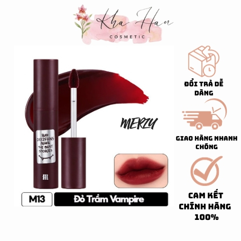 Son Merzy M13 Vapor Red Màu Đỏ Trầm - Noir In The Mellow Tint 4g ...
