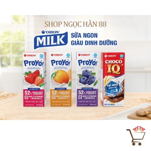 Thùng Sữa ProYo! ORION Vị Việt Quất/ Dâu Tây/ Vị Cam / Choco IQ Lúa ...