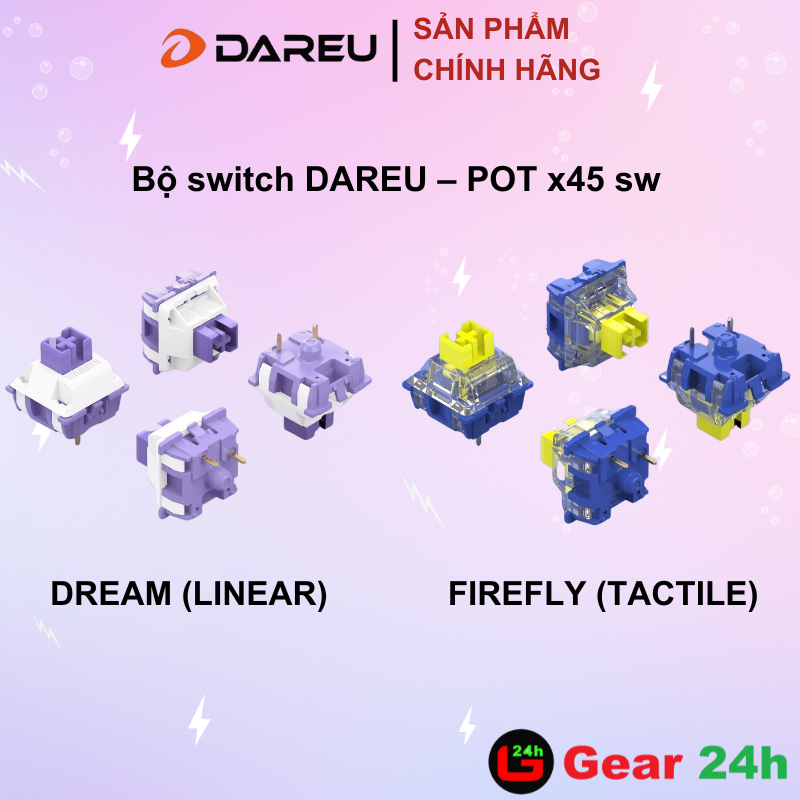 Bộ switch DAREU DREAM (LINEAR) / DAREU FIREFLY (TACTILE) Hotswap ...