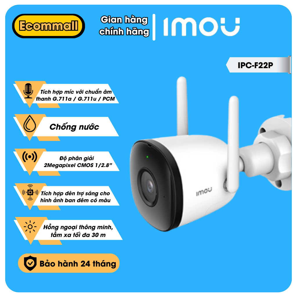 Camera WIFI IMOU Bullet 2C [IPC-F22P] 2MP FullHD - Có Màu Ban Đêm ...