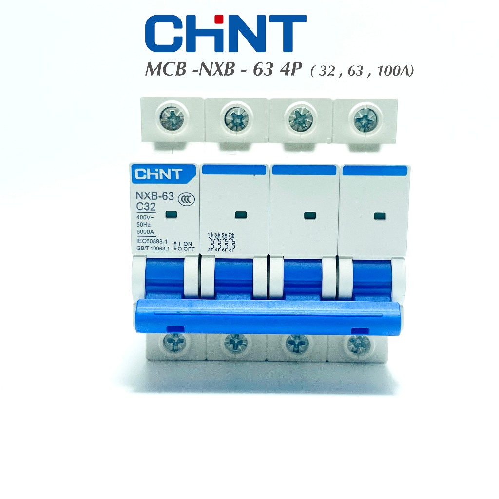 Aptomat MCB 4 Pha NXB-63 Chint 32A 63A 100A | Shopee Việt Nam