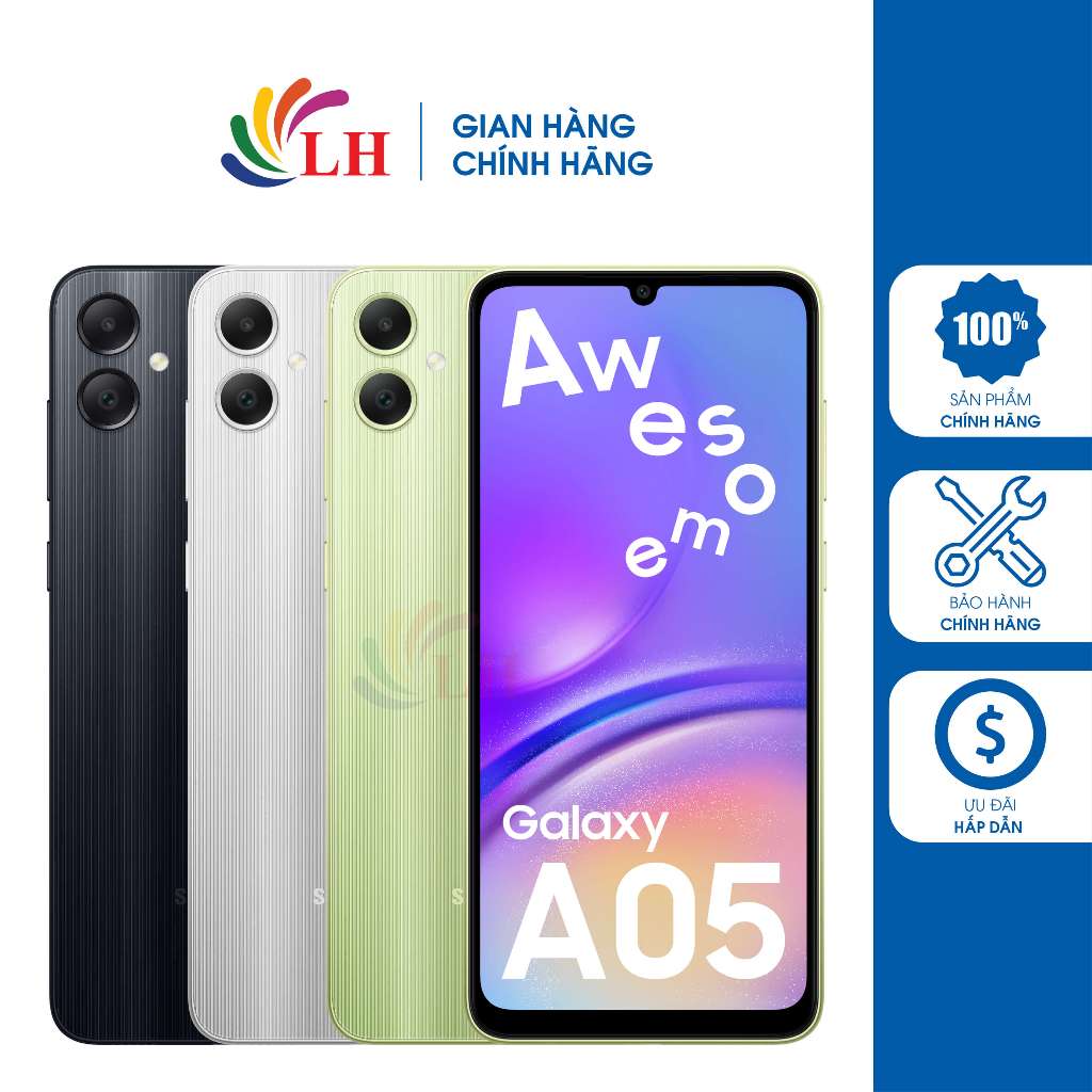 Điện thoại Samsung Galaxy A05 (4GB/128GB) - Hàng chính hãng - Dung lượng lưu trữ lớn, hiệ ...
