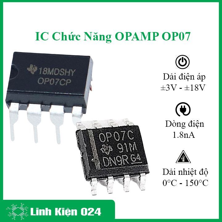 IC chức năng OPAMP OP07 chân cắm DIP8 | Shopee Việt Nam