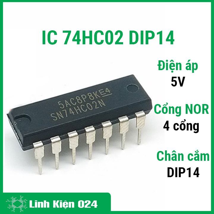 IC chức năng 74HC02 chân cắm DIP14 dùng cho mạch logic điện tử | Shopee ...