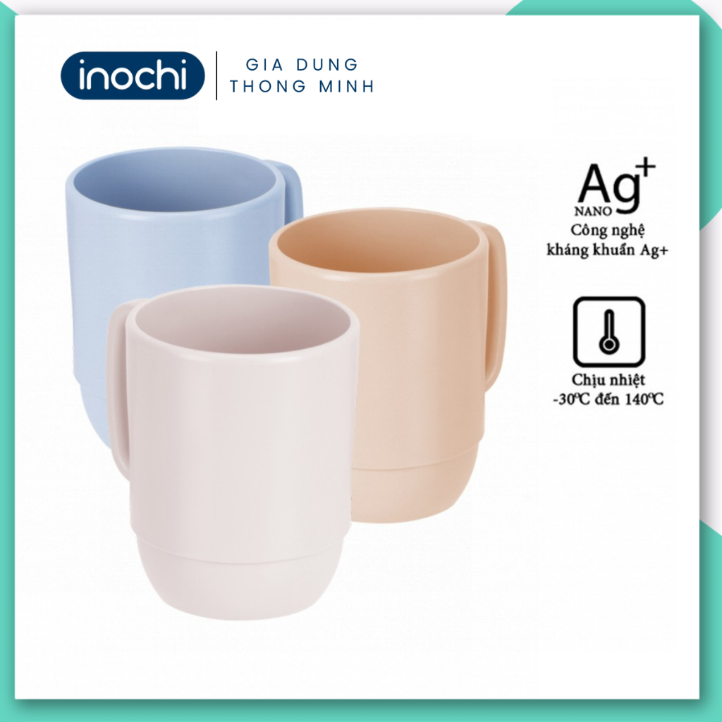 Combo 6 cốc, 10 cốc uống nước Inochi Amori Nhật Bản, có quai, nhựa chịu ...