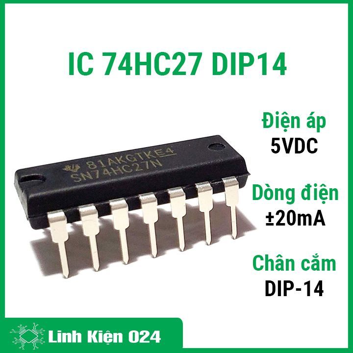 Ic chức năng 74HC27 chân cắm DIP 14 | Shopee Việt Nam