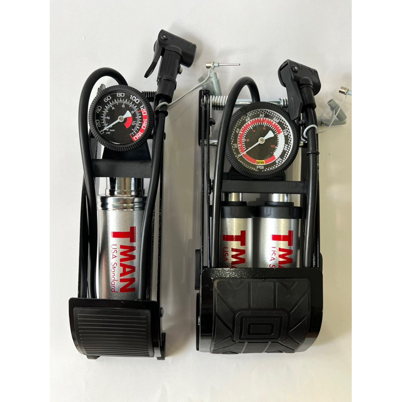 Bơm đạp chân USA Standard T-Man bơm xe máy, ô tô phiên bản đồng hồ xịn ( Hệ thống nút xả hơi 1 ...