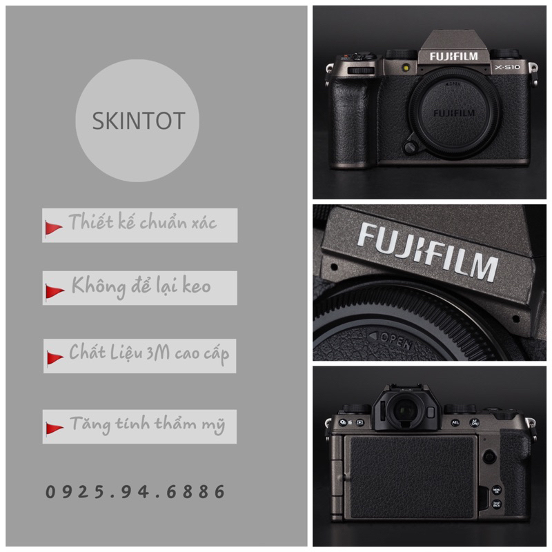 Miếng dán, Skin 3M cho máy ảnh FUJI XS10 - SKINTOT | Shopee Việt Nam