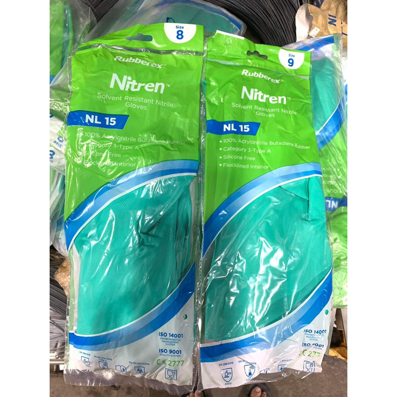 Găng Tay Cao Su Xanh RUBBEREX NITREN Số 8 , 9 Chính Hãng | Shopee Việt Nam