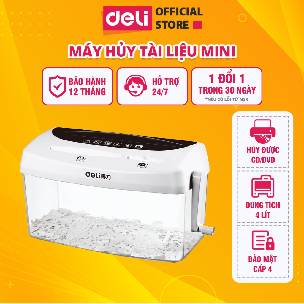 Máy Hủy Tài Liệu Mini Deli - Chính Hãng Nhỏ Gọn, Dễ Dàng Sử Dụng Phù ...