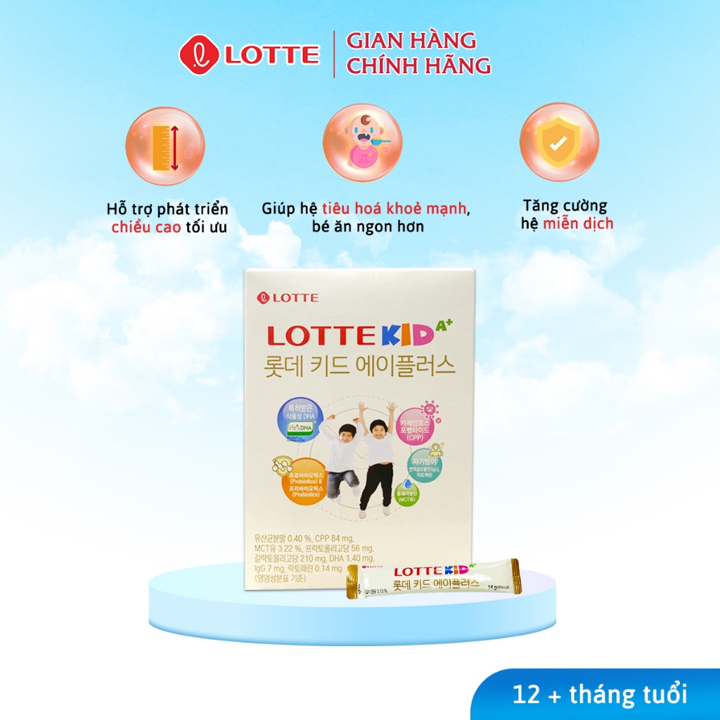Sữa Bò Giúp Bé Phát Triển Chiều Cao Lotte Kid A+ - Sữa Bột Bổ Sung ...