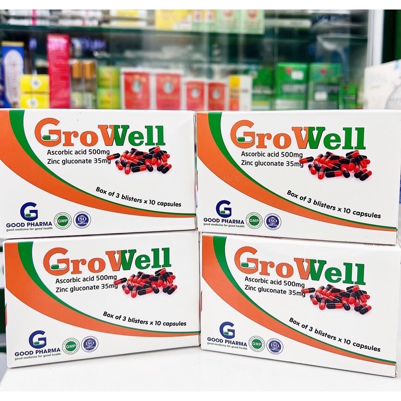 Growsel / Growell bổ sung vitamin c và kẽm giúp giảm mụn - Hộp 30v ...