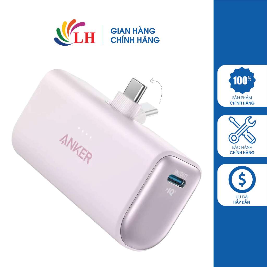 Sạc dự phòng kèm cổng sạc USB-C dạng gập Anker Nano Power Bank 1Type-C ...