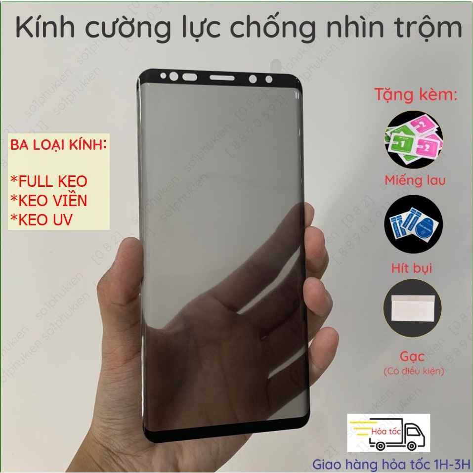 Kính cường lực chống nhìn trộm Samsung Galaxy Note 9, Samsung Note 8 ...