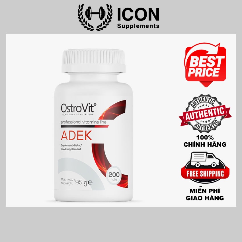 OSTROVIT ADEK (200 Viên) Bổ Sung Vitamin A, D, E, K Tốt Cho Mắt, Da ...