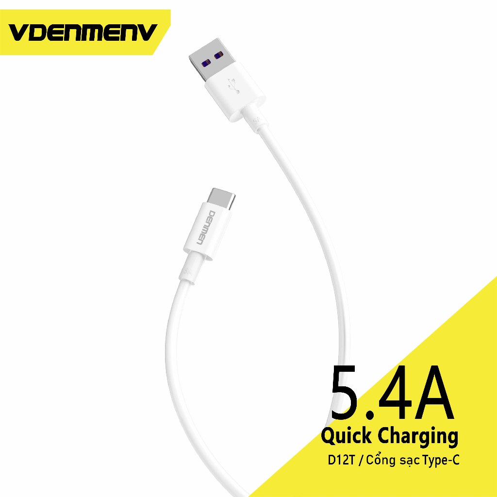 Dây Cáp Type-C VDENMENV D12T (5.4A) Giúp Sạc Nhanh, Chuyển Dữ Liệu | Shopee Việt Nam