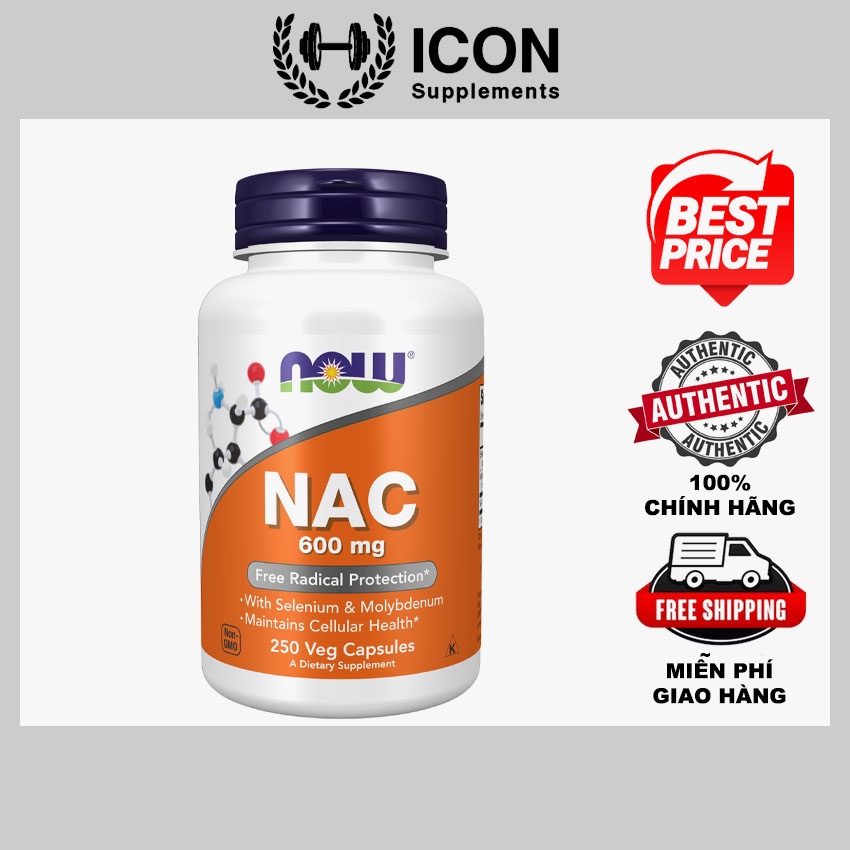 Viên Uống Giải Độc Gan NOW NAC 600g (250 viên) | Shopee Việt Nam