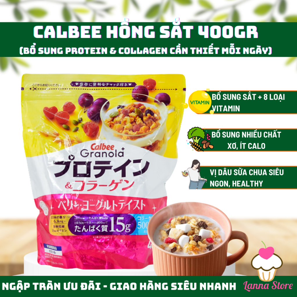 【MỚI T6/2024】Ngũ cốc Calbee ăn kiêng giảm cân Nhật Bản mix hoa quả trái cây sữa chua dùng ăn ...