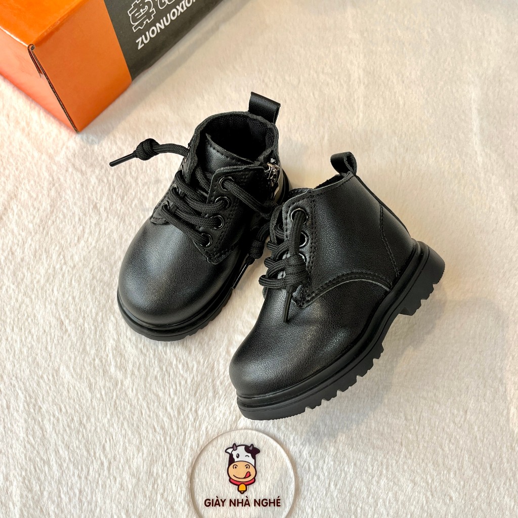 Boot Da Trơn Cho Bé Size Tập Đi Đế Mềm Lót Lông 2 Lớp Phong Cách Hàn ...