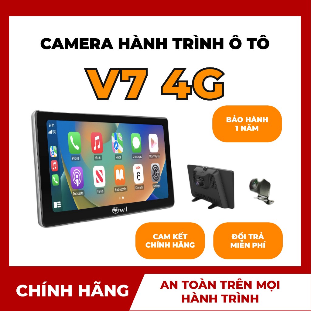 Camera hành trình kiêm màn hình Android V7 4G, Cảnh báo tốc độ, cam ...