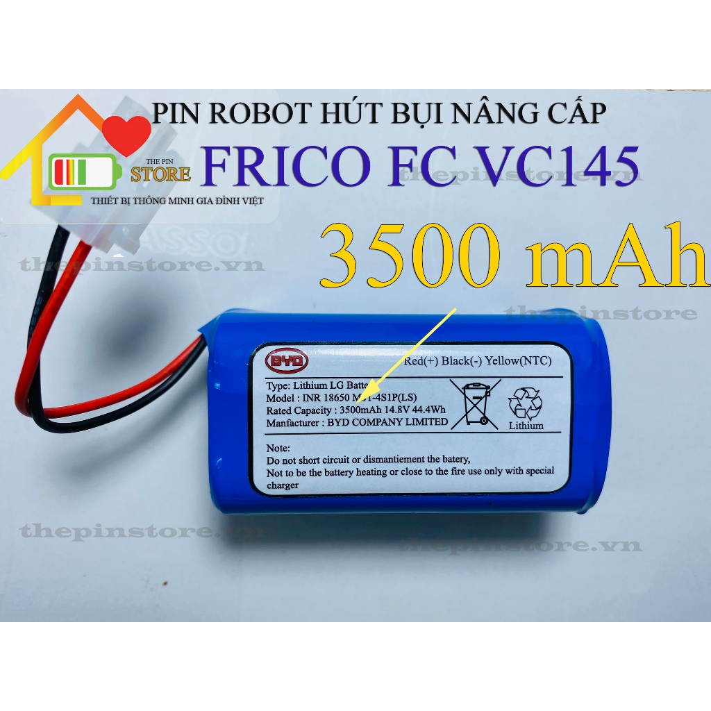 ( DUNG LƯỢNG 3500 mAh ) PIN ROBOT HÚT BỤI FRICO FC VC145 CHÍNH HÃNG NÂNG CẤP BẢO HÀNH 9 THÁNG ...