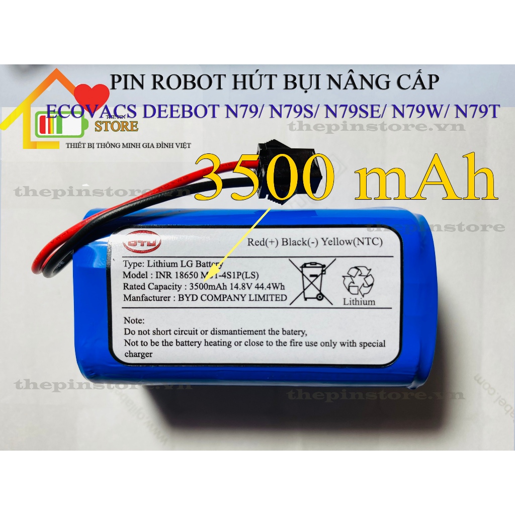(DUNG LƯỢNG 3500 mAH) PIN THAY THẾ CHO ROBOT HÚT BỤI ECOVACS DEEBOT N79/ N79S/ N79SE/ N79W/ N79T ...