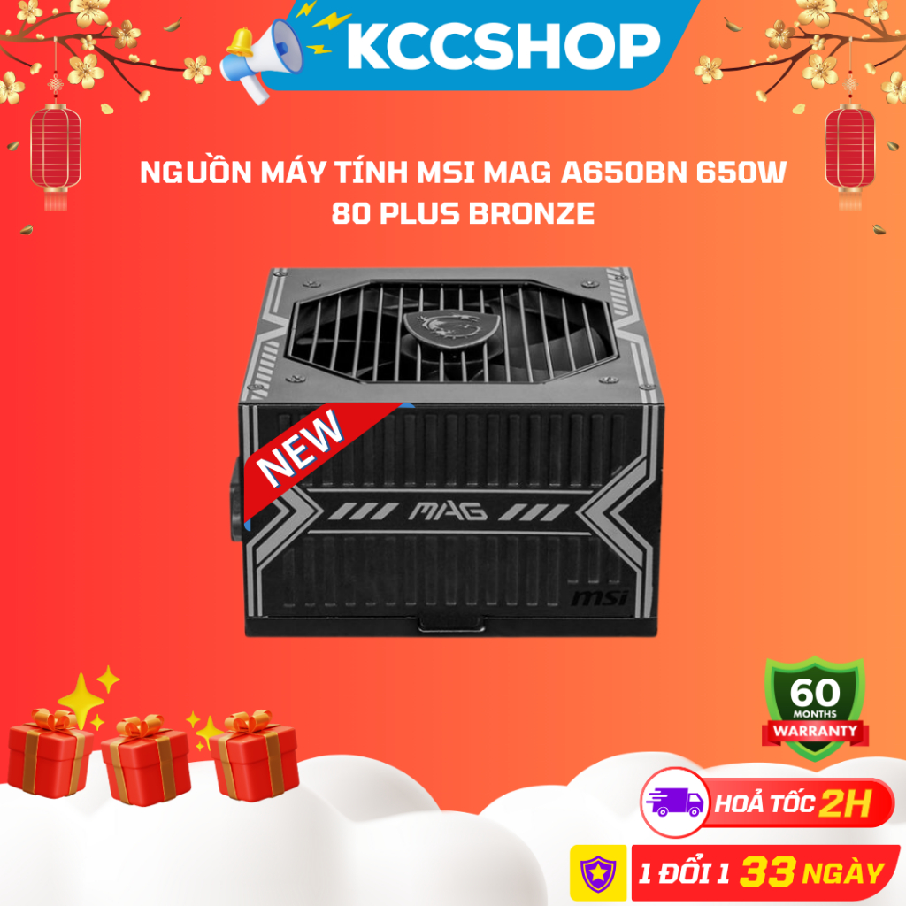 Nguồn Máy Tính MSI MAG A650BN 650W 80 PLUS BRONZE- Chính Hãng Bảo Hành 5 Năm | Shopee Việt Nam