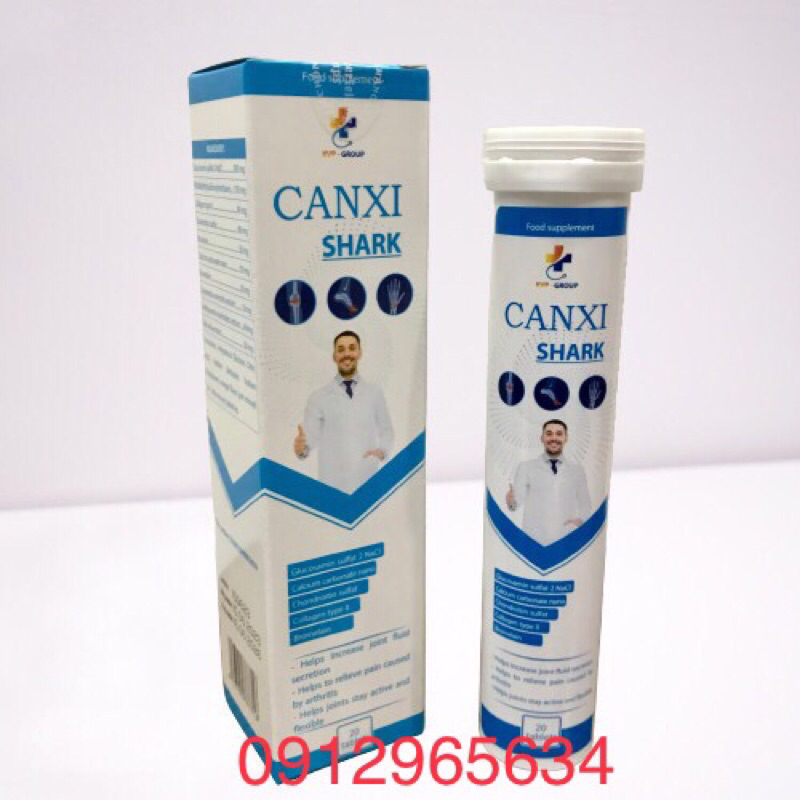 Viên sủi Canxi Shark bổ sung canxi glucosamin collagen NMN hỗ trợ xương ...