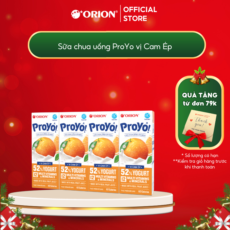 Lốc 4 hộp Sữa Chua Uống ORION ProYo vị Cam Ép 180ML | Shopee Việt Nam