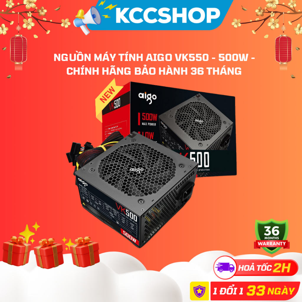 Nguồn máy tính AIGO VK550 - 500W - Chính Hãng Bảo Hành 36 Tháng ...