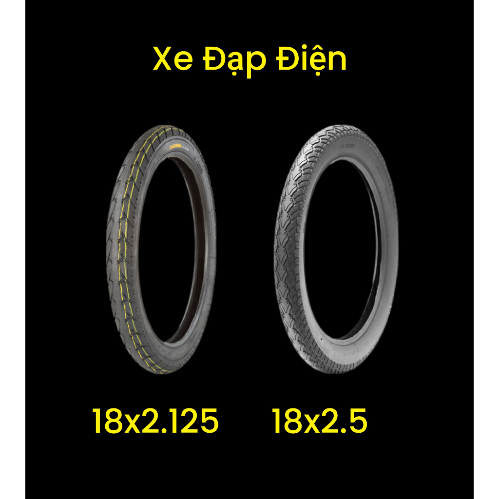 Vỏ Lốp Xe Đạp Điện size 18x2.125, 18x2.5, 18x2.50 CASUMINA có sử dụng săm | Shopee Việt Nam