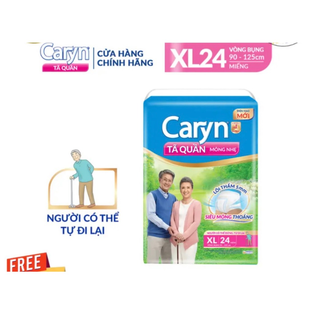 Tã người lớn CARYN siêu mỏng nhẹ dạng quần size M32/L28/XL24 miếng ...