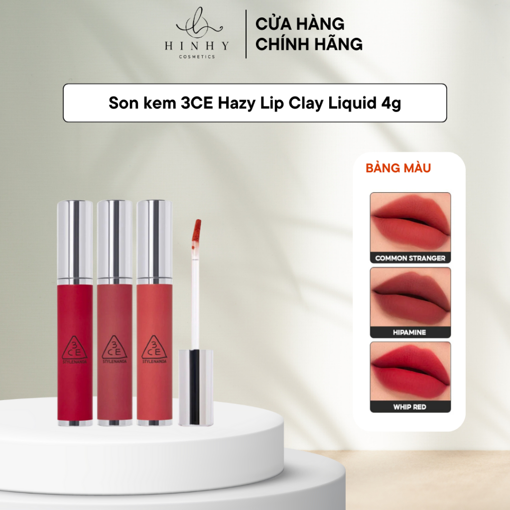 Son kem 3CE Hazy Lip Clay Liquid 4g | Shopee Việt Nam