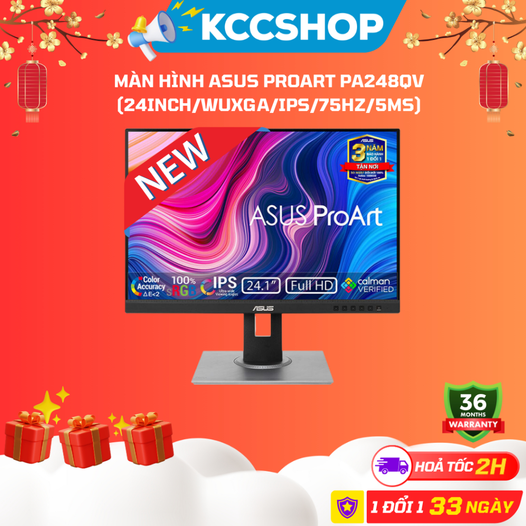 Màn hình Asus ProArt PA248QV (24inch/WUXGA/IPS/75Hz/5ms/300nits/HDMI+DP ...