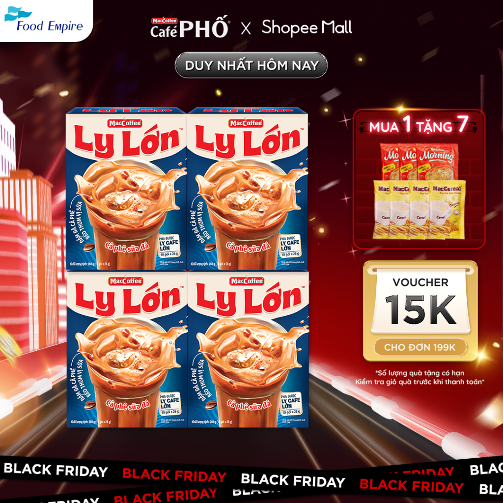 Combo 4 hộp Cà phê Ly Lớn - Maccoffee (hộp 10 gói x 26g) | Shopee Việt Nam