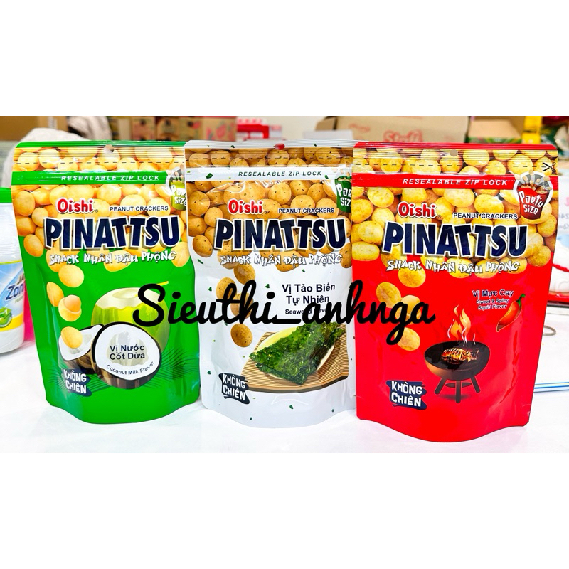 Snack Nhân Đậu Phộng Oishi Pinattsu Vị Mực Cay/Vị Cốt Dừa 85G | Shopee ...