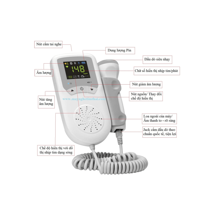 Máy Nghe Tim Thai Máy Đo Tim Thai Fetal Doppler FD-530G Chính Hãng Bảo ...