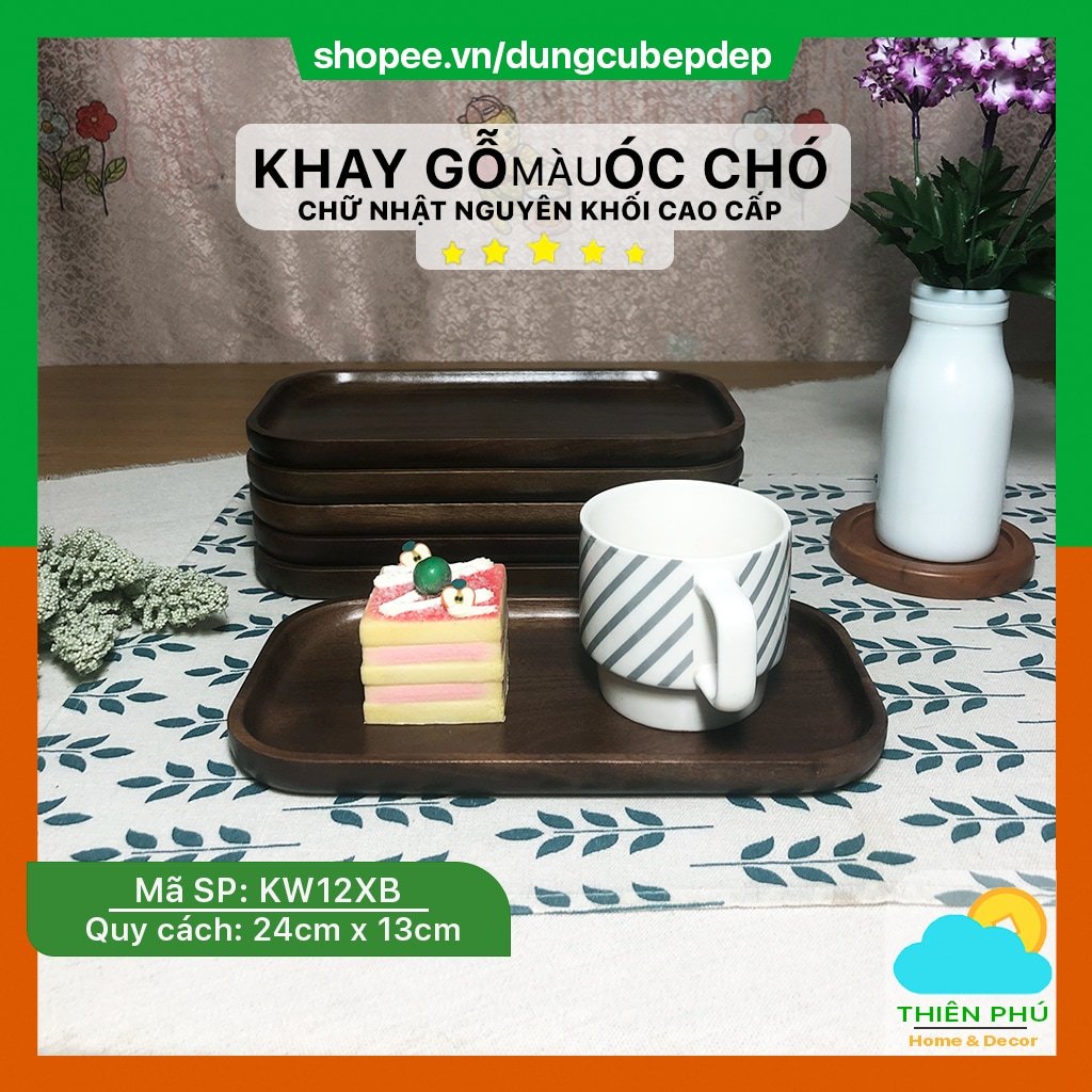 Khay Gỗ Walnut Chữ Nhật 24x13cm Nguyên Khối Cao Cấp. Khay Decor Màu Óc ...