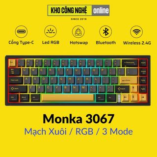 MONKA 3067 V2 Pro - Bàn phím cơ MONKA 3067 V2 Pro Không Dây, Mạch Xuôi ...