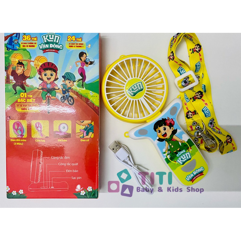 QUẠT KUN QUẠT SẠC CẦM TAY MINI KUN cao cấp hàng khuyến mãi sữa KUN ...