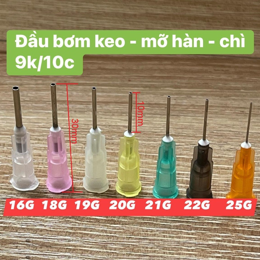 Đầu kim bơm keo, mỡ hàn, sơn uv (10 cái) | Shopee Việt Nam