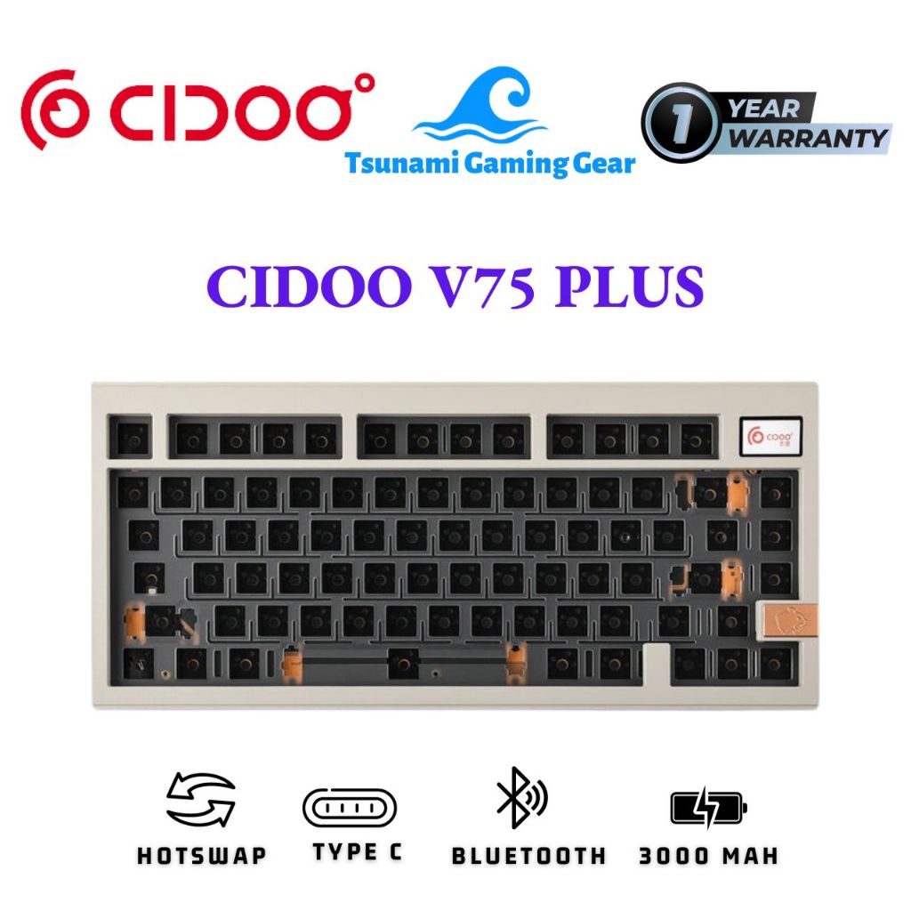 Kit phím cơ Cidoo V75 Plus | Mạch xuôi | Hotswap | 3 Modes | VIA - Bảo ...