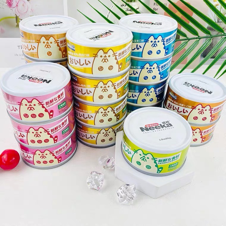 [Freeship] Pate NEEKA sữa lắc thức ăn cho mèo mọi lứa tuổi, pate cho mèo lon 80gr thức ăn cho ...