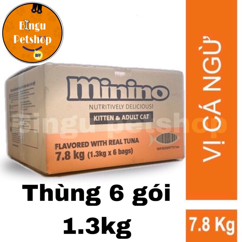 [THÙNG 6 GÓI TIẾT KIỆM] THỨC ĂN HẠT CHO MÈO MININO GÓI 1.3KG | Shopee Việt Nam