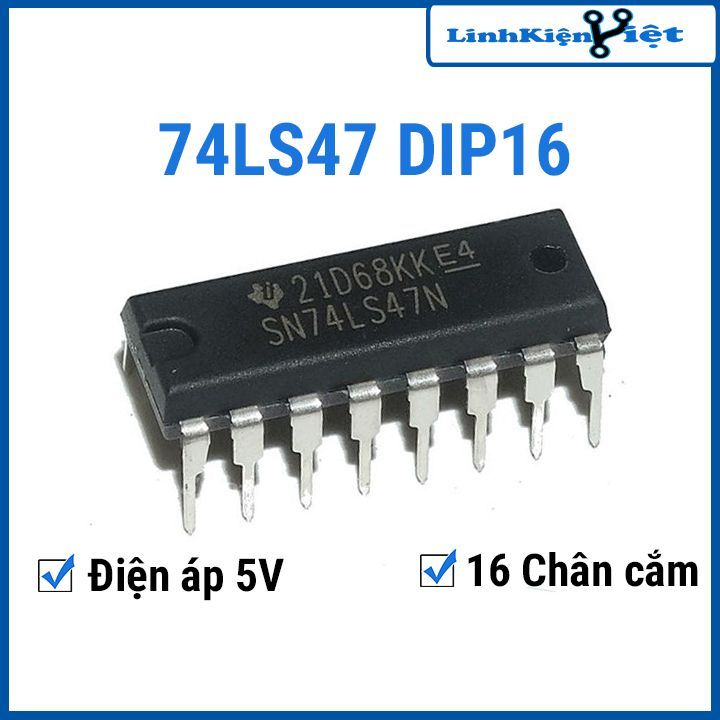 74LS47 BCD to 7-segment Decoder/Driver DIP16 | Shopee Việt Nam