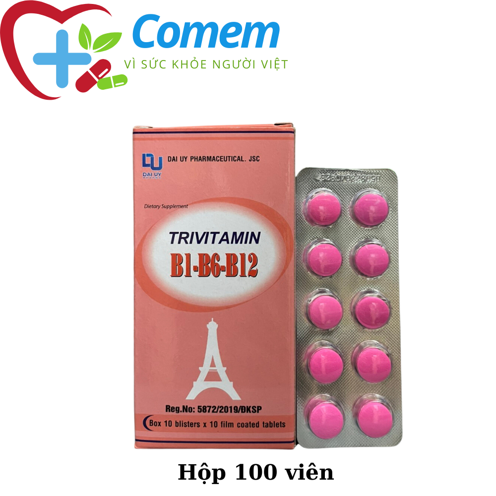 Trivitamin 3B B1- B6 - B12 hộp 100 viên nén - Bổ sung vitamin B1- B6 - B12 | Shopee Việt Nam