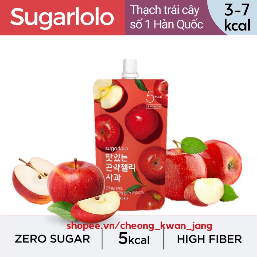 [SUGARLOLO] Thạch trái cây Hàn Quốc Konjac Jelly vị Táo Đỏ không đường ...